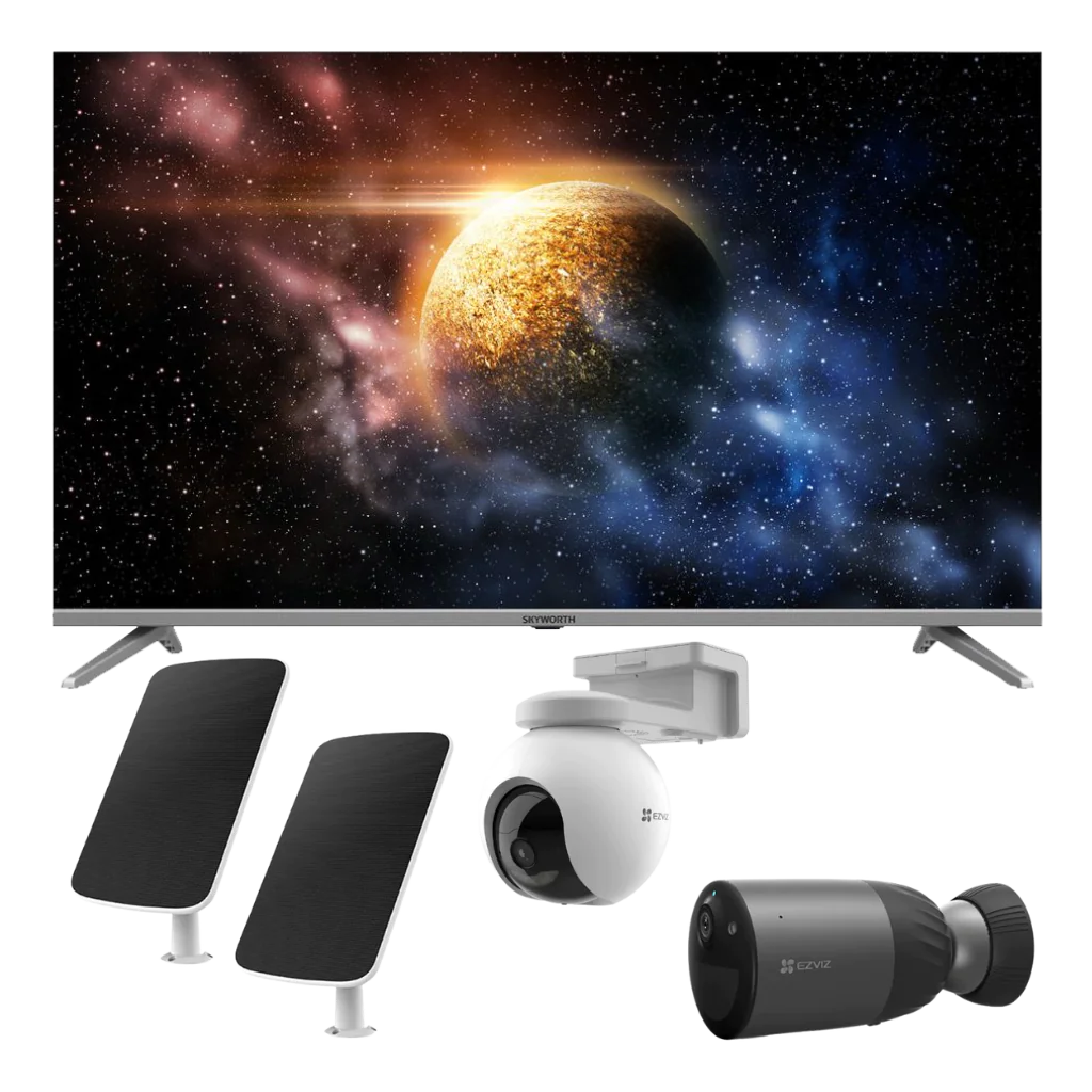 Skyworth 32" Smart HD Google TV + Ezviz Outdoor Camera Solution