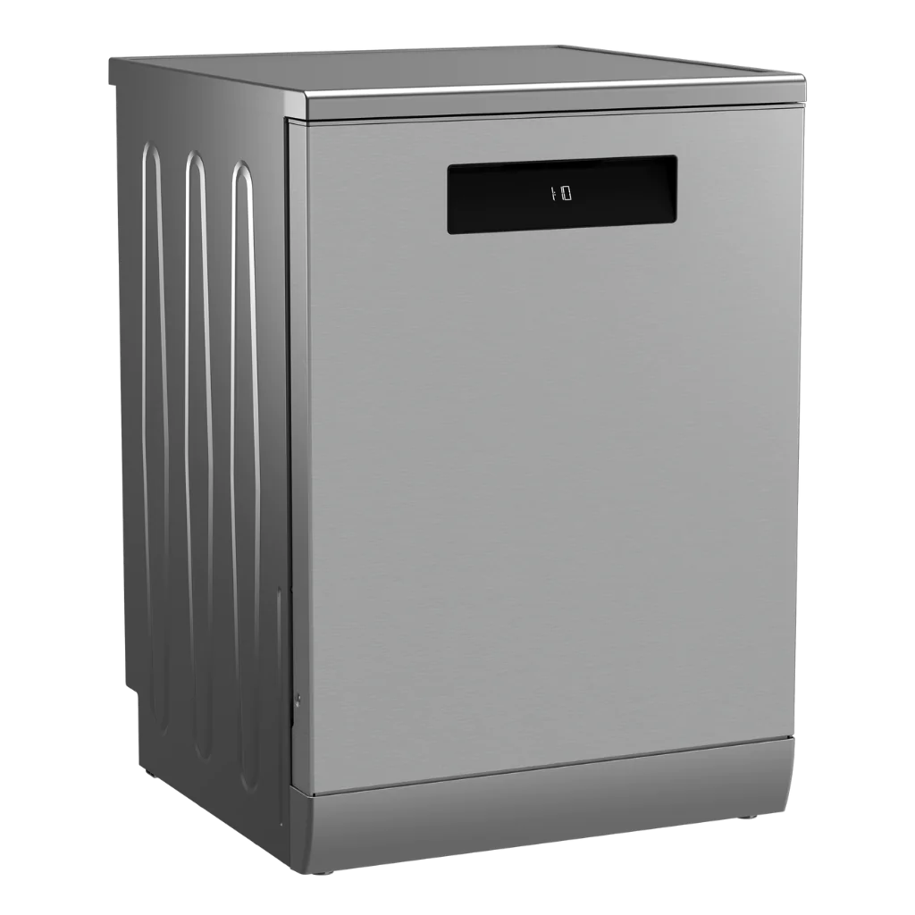 Defy 15 Place Inox Silver CornerWash™ Dishwasher Angle