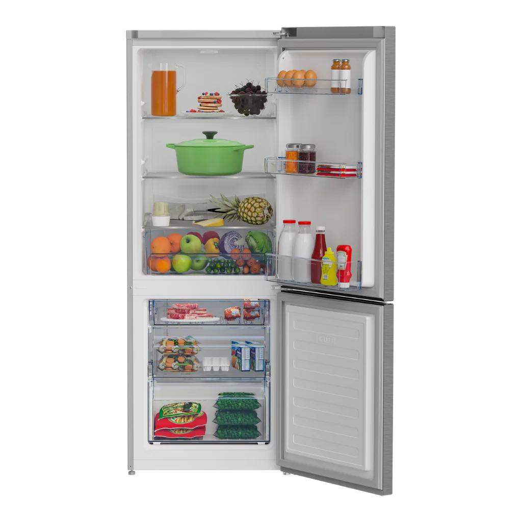 Defy 325L Metallic Combi Fridge/Freezer Open