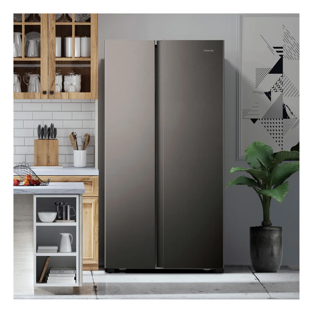 Hisense 508L Titanium Inox Side by Side Fridge/Freezer with Water ...