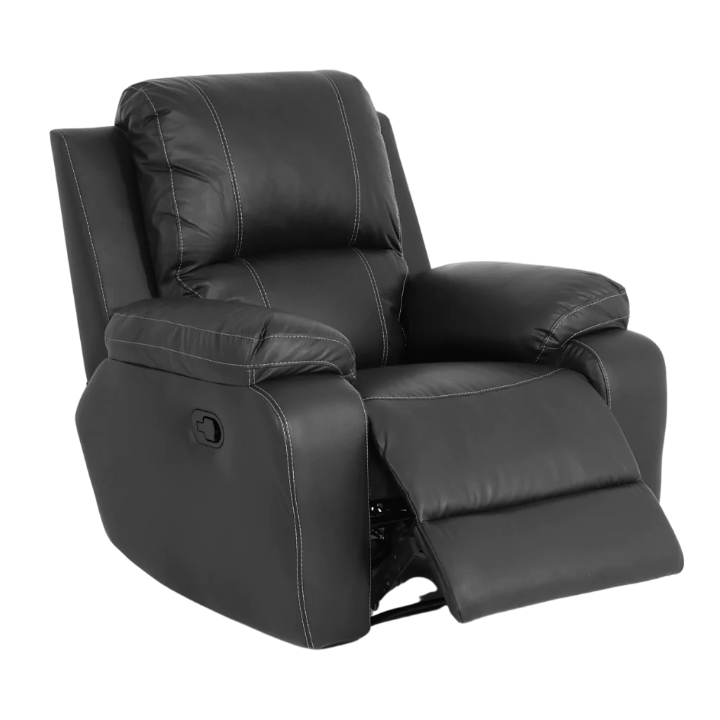 Lyla Embossed Black Leather Look Motorised Recliner
