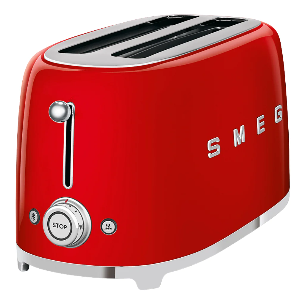 Smeg Red Retro 4 Slice Toaster Diagonal
