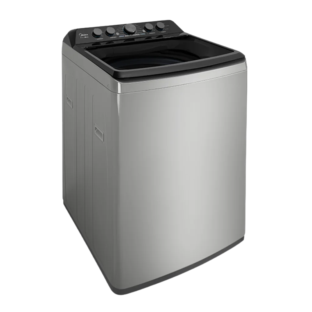 Midea 21kg Silver Top Loader Washing Machine Angle